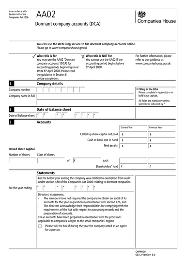 File Dormant Company Accounts Online | Online Filings